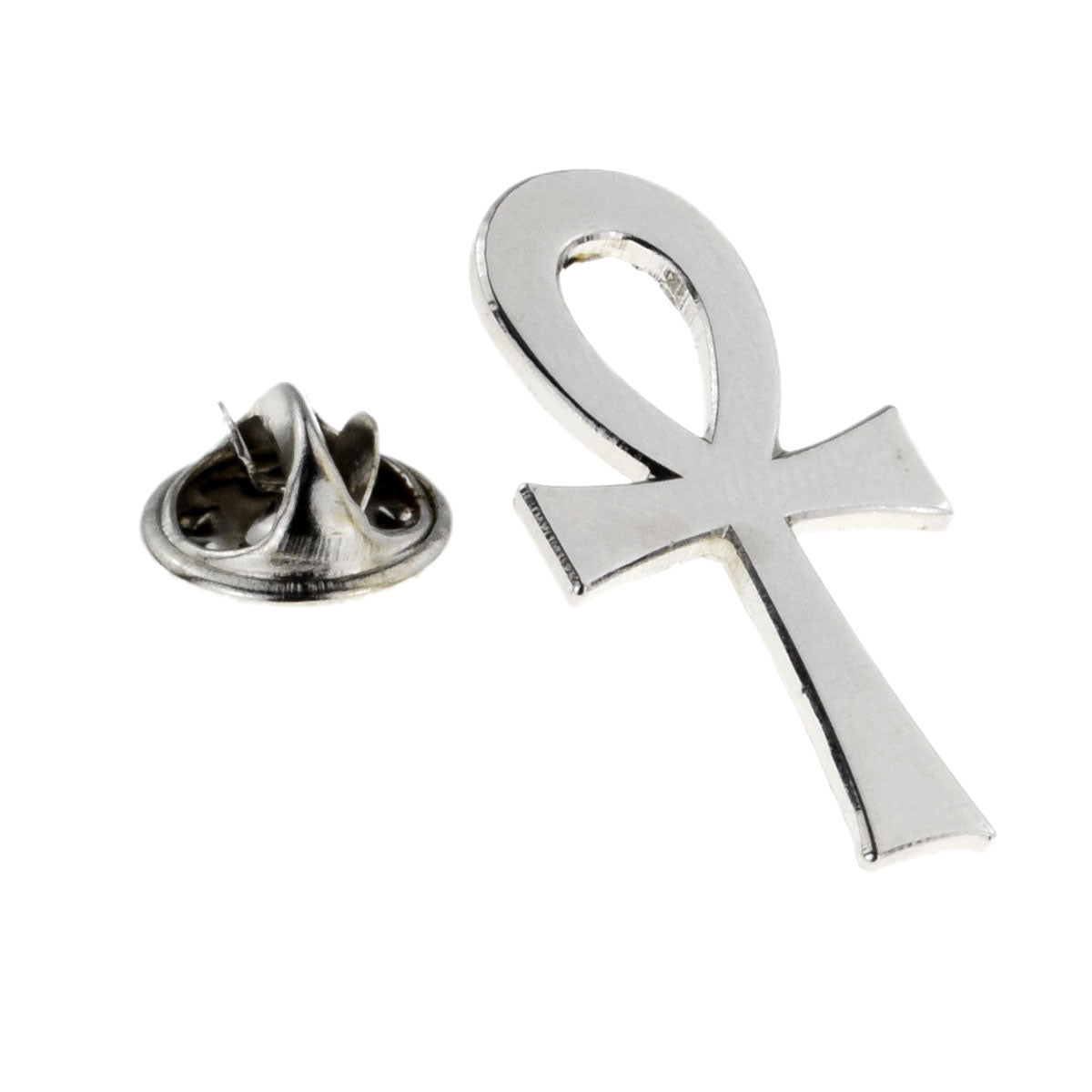Silver Ankh Lapel Pin Badge – Egyptian Cross Enamel – Ashton and Finch